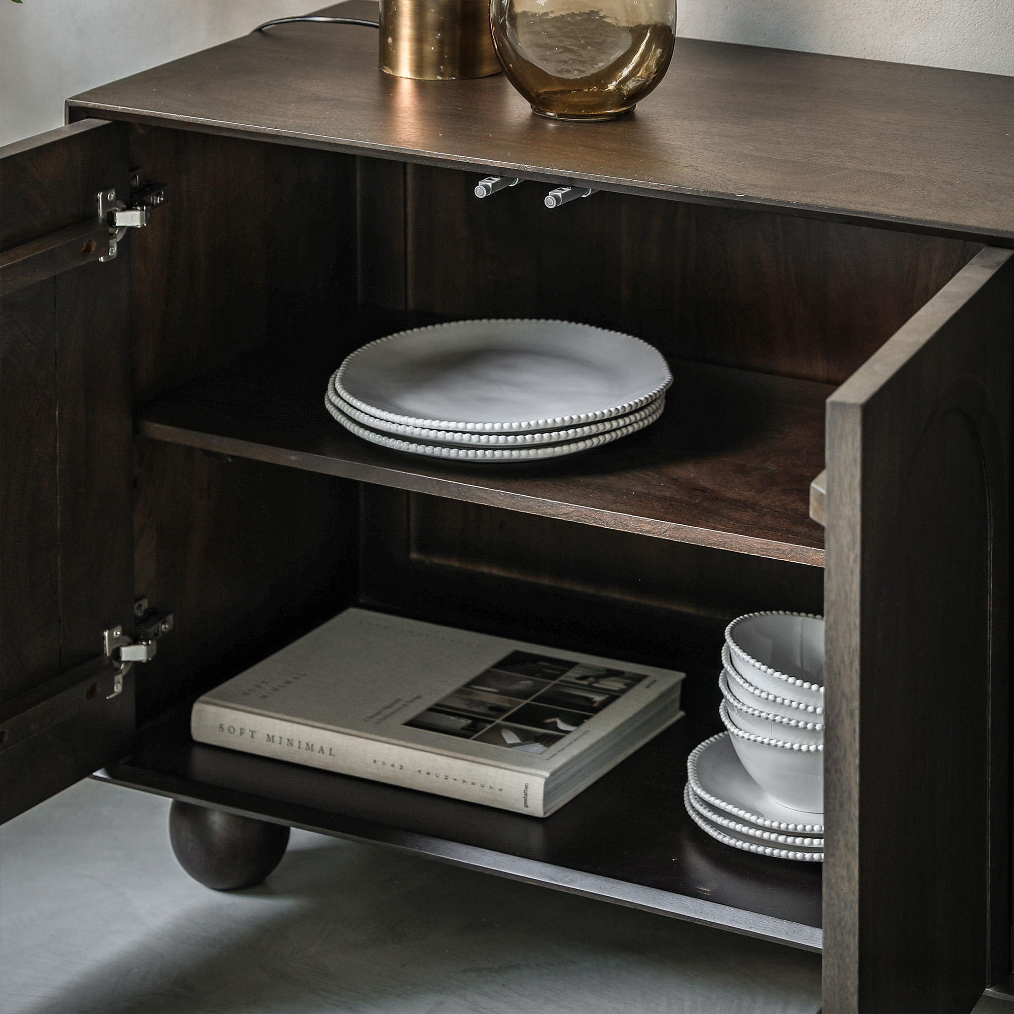 Arc Retro 4 Door Sideboard | Wide Wooden Storage Sideboard - Furniture Barn