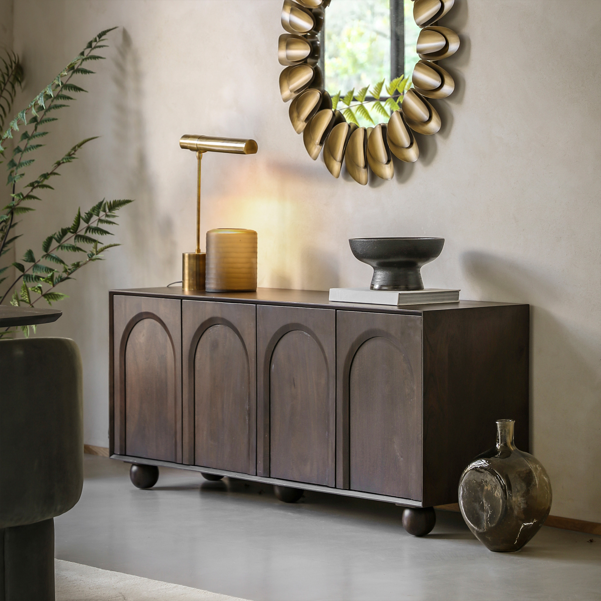 Arc Retro 4 Door Sideboard | Wide Wooden Storage Sideboard - Furniture Barn